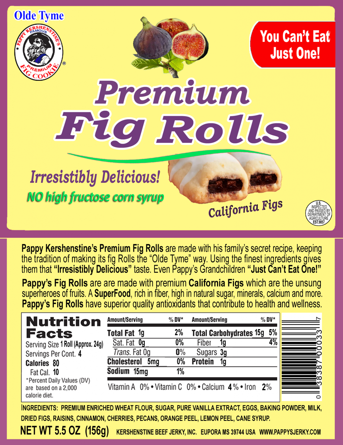 Premium Fig Rolls - 4 Rolls per Bag