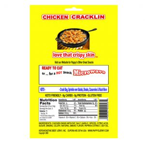 PAPPY’S CHICKEN CRACKLIN, BUFFALO WING, KETO FRIENDLY – 3 OZ. BAG